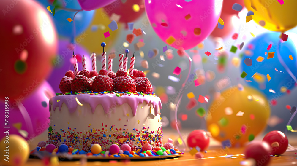 Animated Birthday Celebration: A 3D Model Featuring a Lively Birthday ...