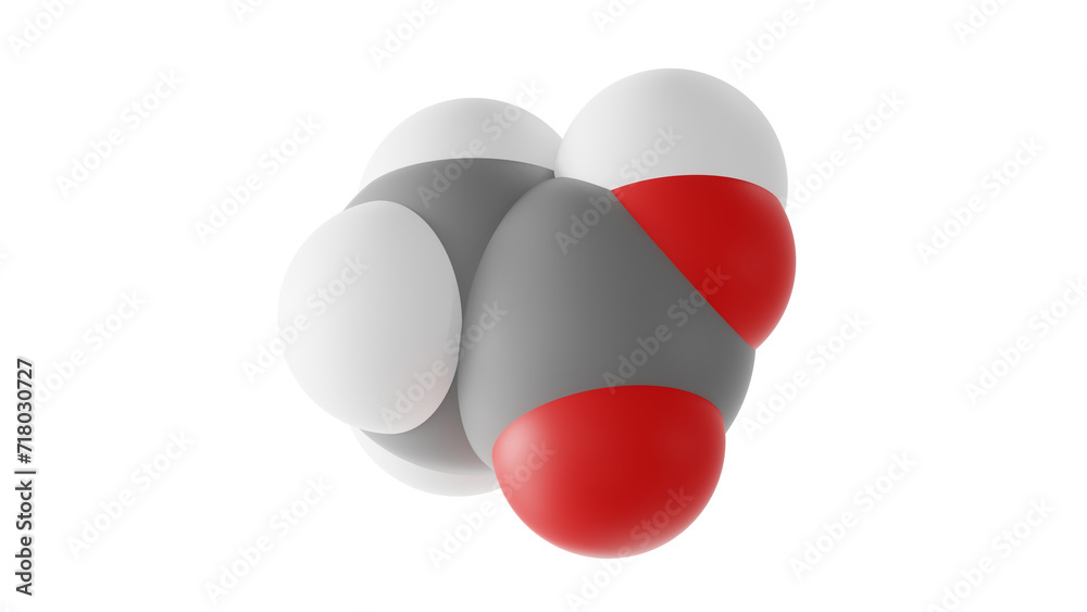 acetic acid molecule, ethanoic acid, molecular structure, isolated 3d model van der Waals Stock ...