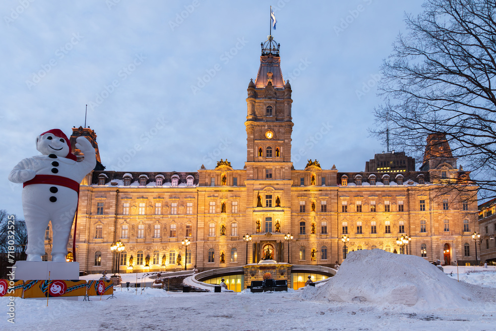 Quebec City, Quebec, Canada, January 24, 2024 -Life-size annual winter ...