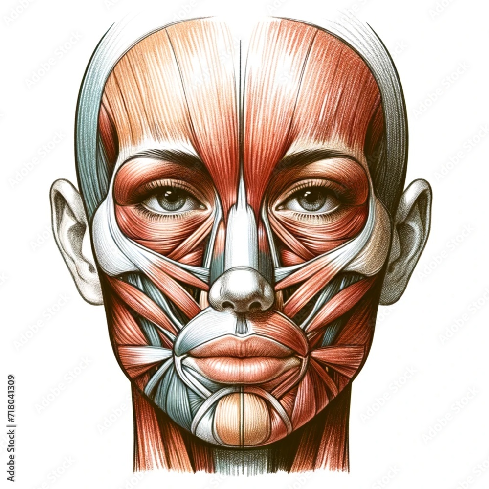 Color anatomical representation of the muscle groups of the upper ...
