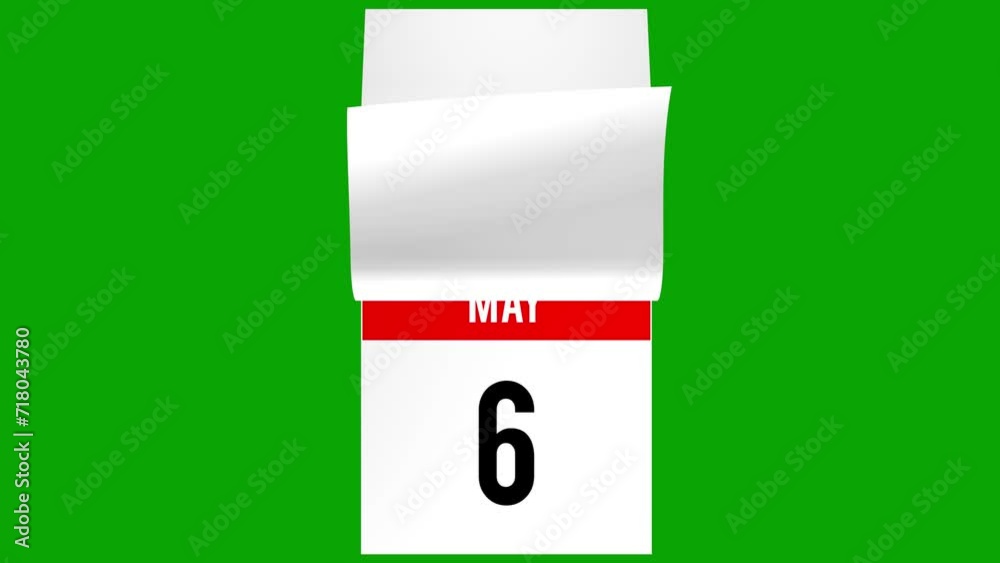 Vidéo Stock May daily calendar with animated turning pages and a white ...