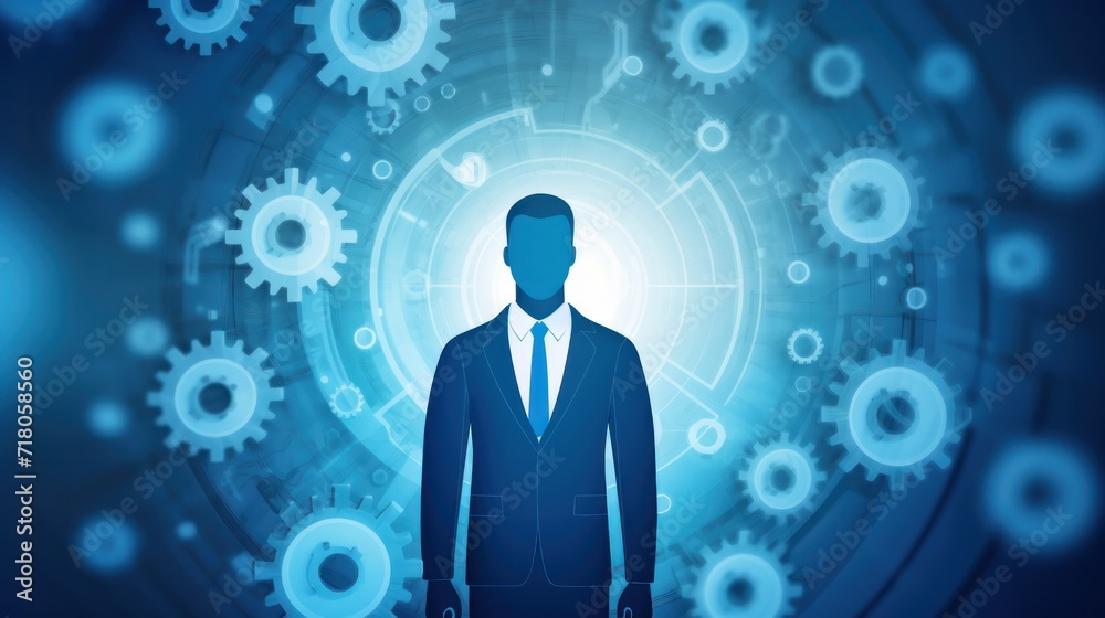 HRM or Human Resource Management, manager icon which is among staff ...