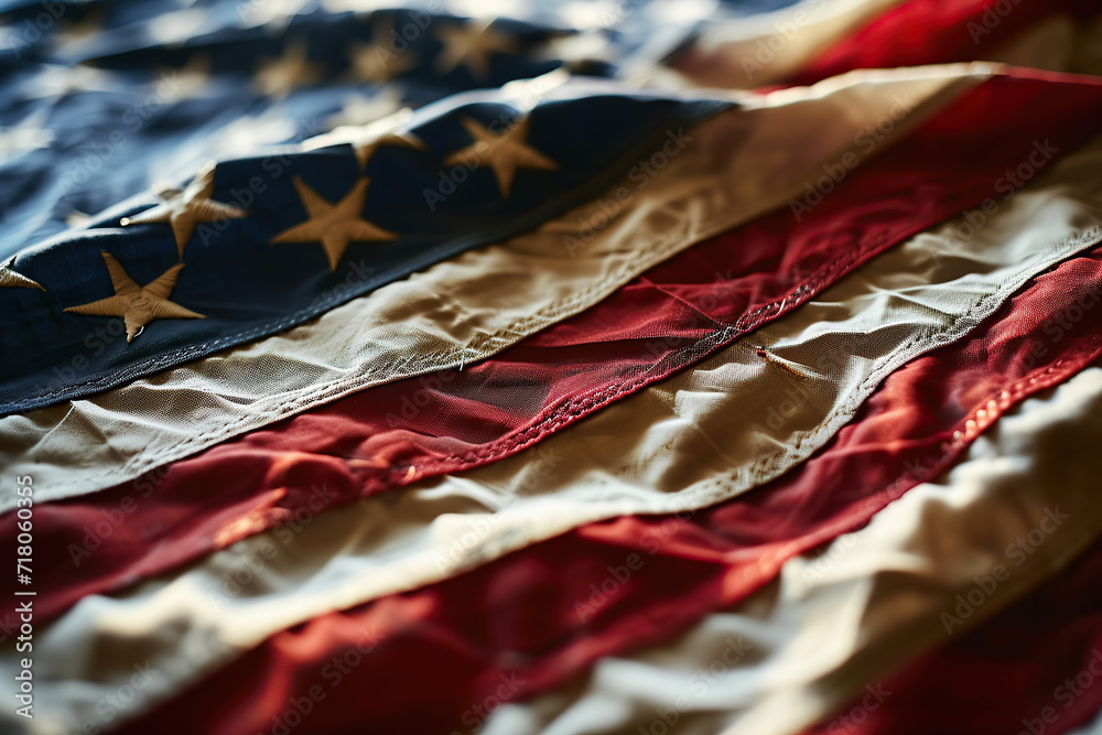 American flag as a backdrop for a portrait or product display, creating ...