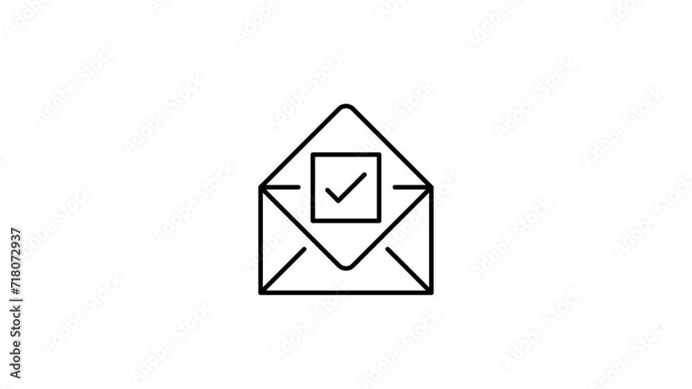 Mail box with check mark. Mail message motion graphics animation ...