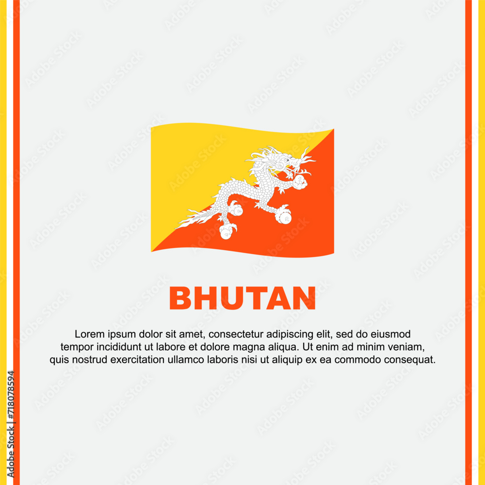 Poster Bhutan Flag Background Design Template – Wall Art | UkPosters