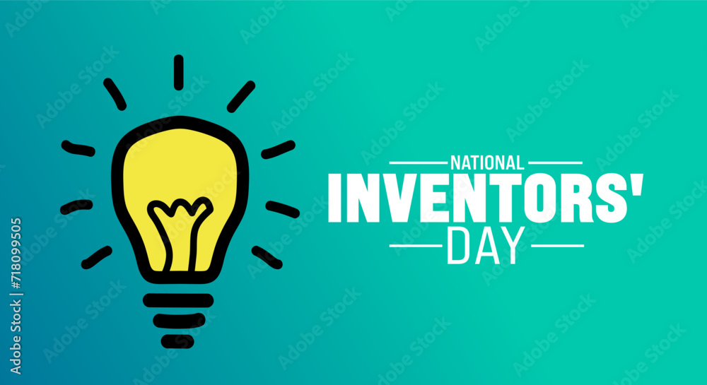 February is National Inventors Day background template. Holiday concept ...