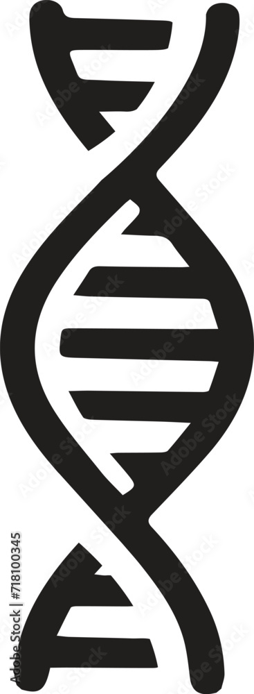 DNA icons. Life gene model bio code genetics molecule medical symbols ...