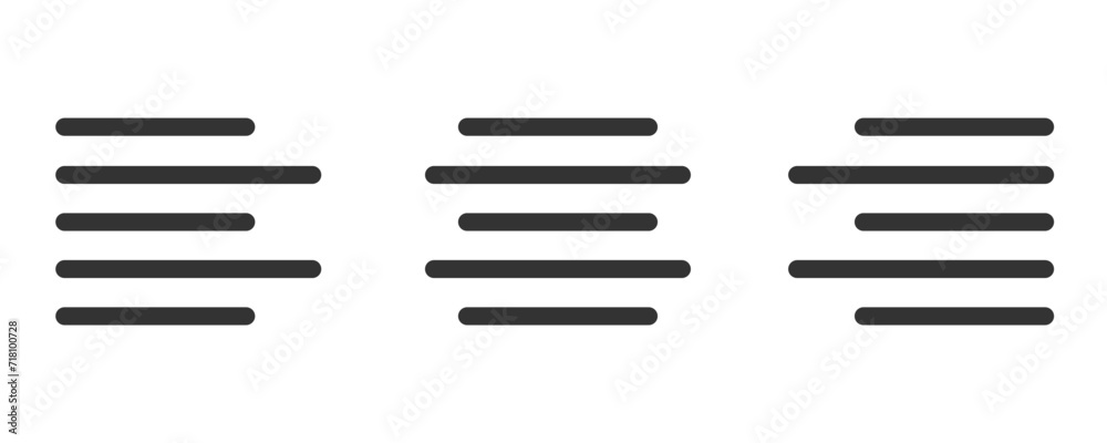 Text alignment or text align set with left, right, center and justify ...