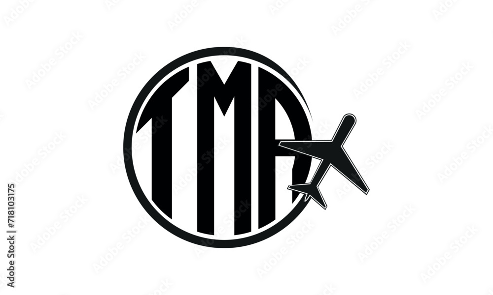 TMA three initial letter circle tour & travel agency logo design vector ...