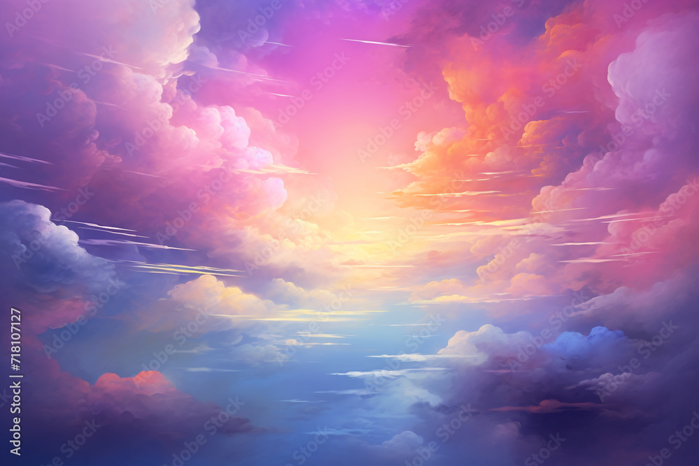 Dynamic Color series. Design composed of Colorful fractal clouds and ...