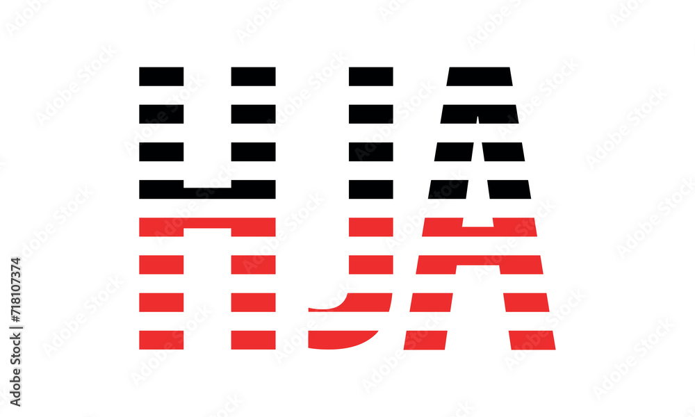 HJA three initial letter iconic line negative space minimal logo design ...