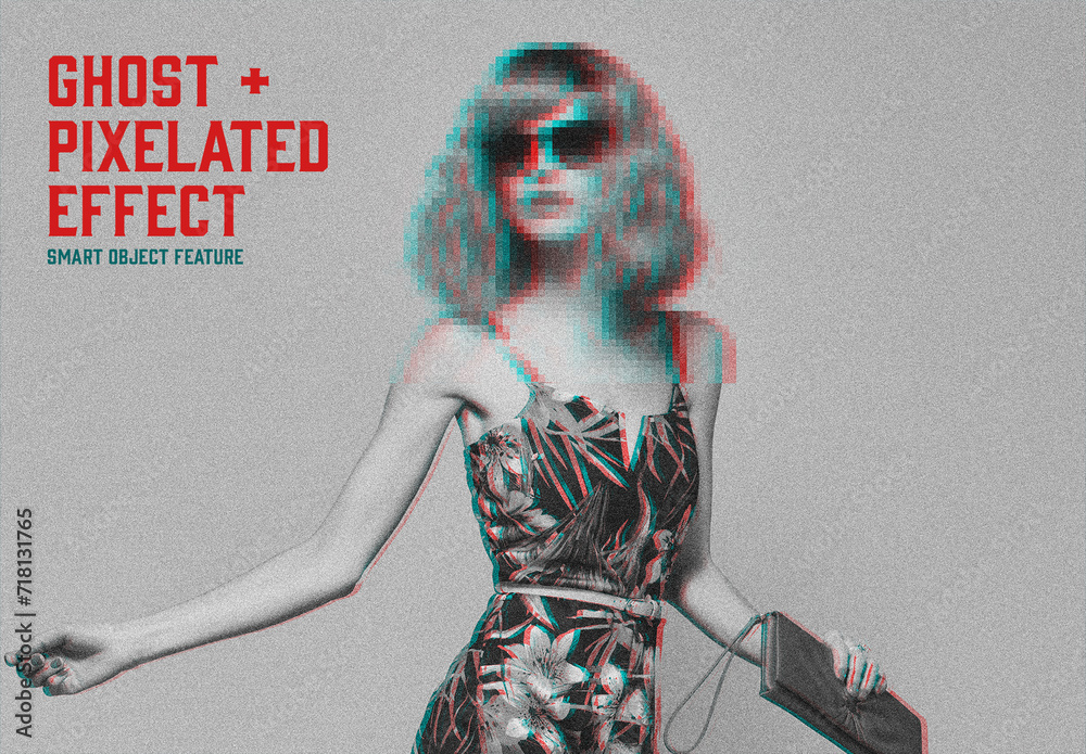 Ghost + Pixelated Effect Stock Template | Adobe Stock