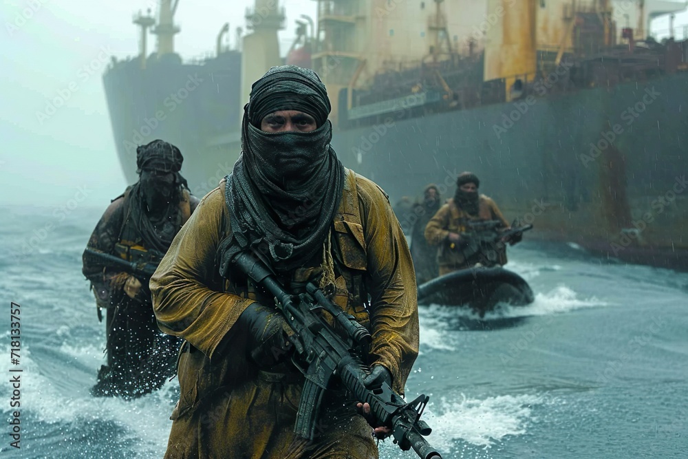 Houthi pirates of Yemen attack ships Stock Photo | Adobe Stock