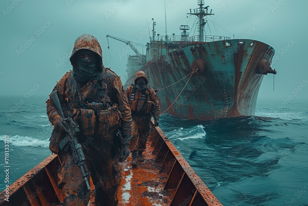 Houthi pirates of Yemen attack ships Stock Photo | Adobe Stock