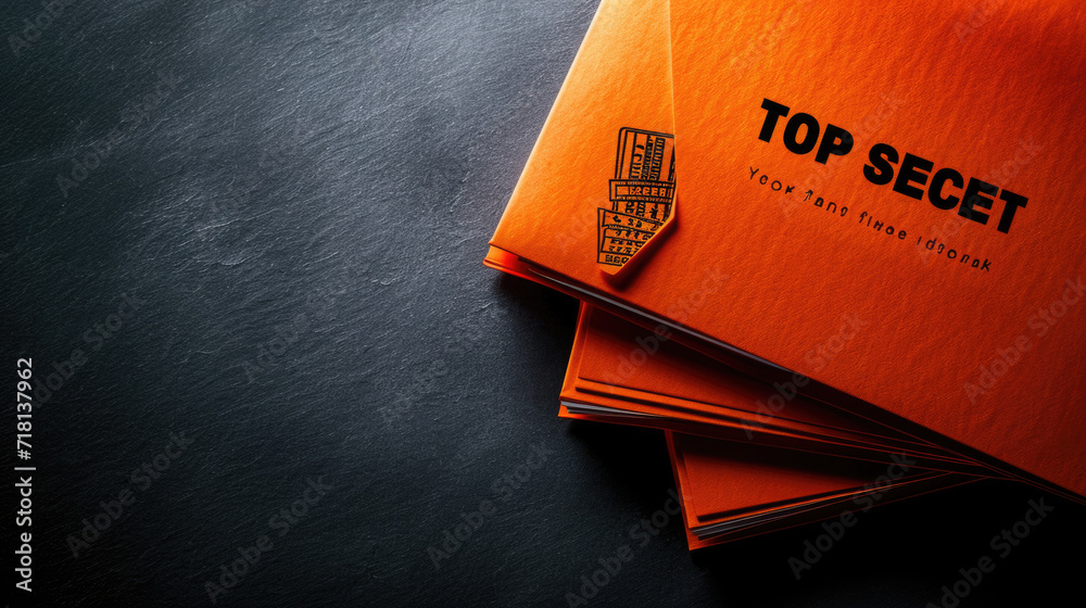 Folders with "TOP SECRET" printed on the cover in a bold, stamped ...