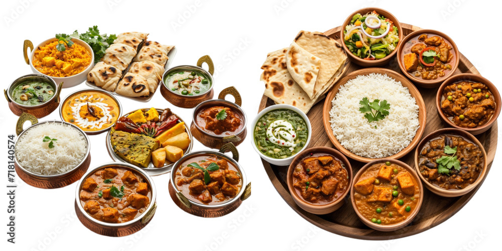 Colorful indian food set mockup in 3d without backoground png for ...