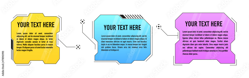 HUD digital futuristic user interface frames. Set of futuristic user ...