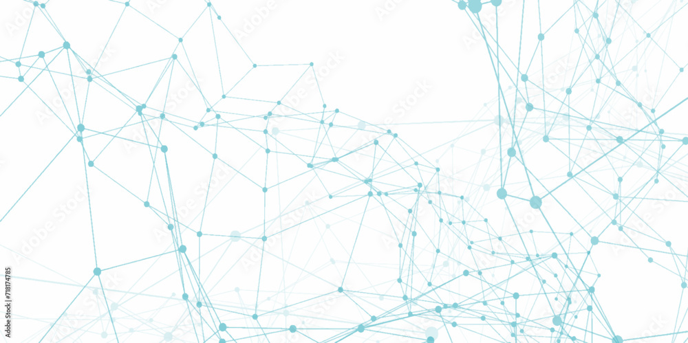 Abstract technology connection network of particles and lines. Global ...