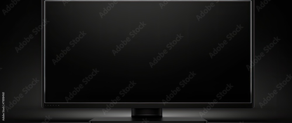 The elegance of a thin-bezel monitor highlighted in a dark room with ...