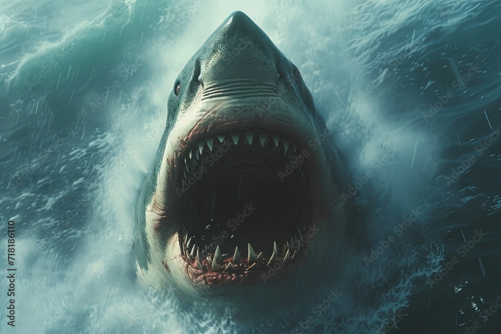 unstoppable great white shark bite Stock Photo | Adobe Stock