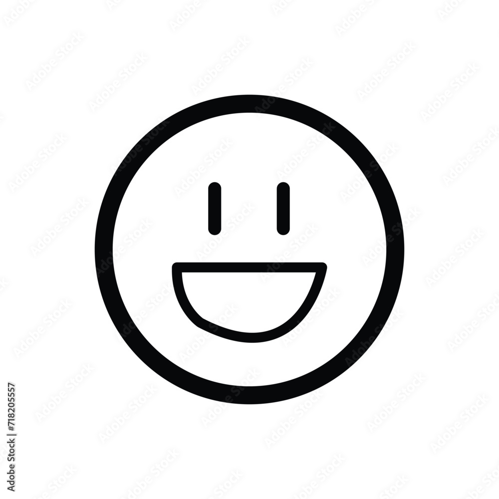 Smiley emoji line icon. Grinning face smiley linear style sign for ...