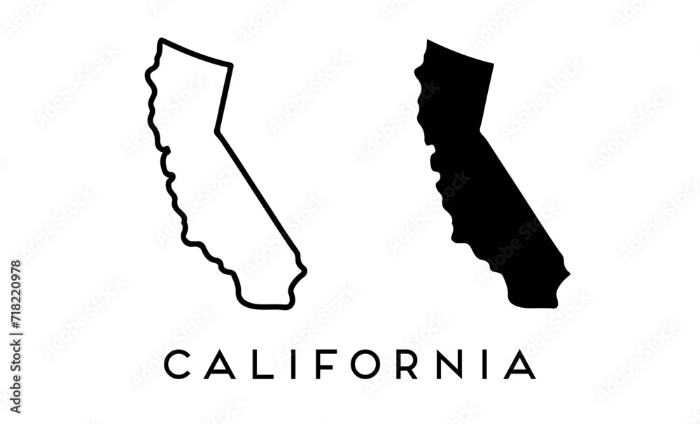 California state map silhouette vector set Stock Vector | Adobe Stock