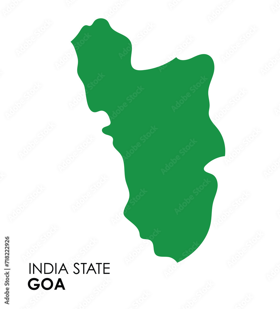 Vecteur Stock Goa map of Indian state. Goa map vector illustration. Goa ...