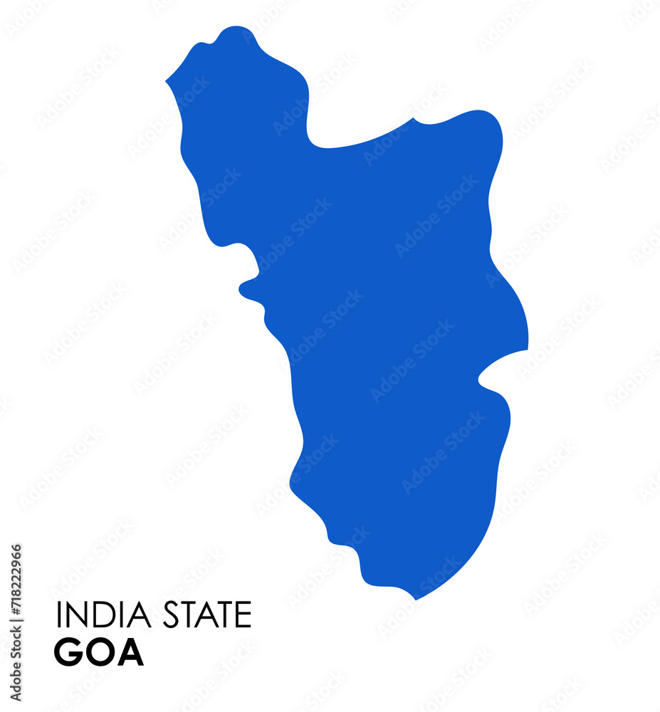 Goa map of Indian state. Goa map vector illustration. Goa vector map on ...