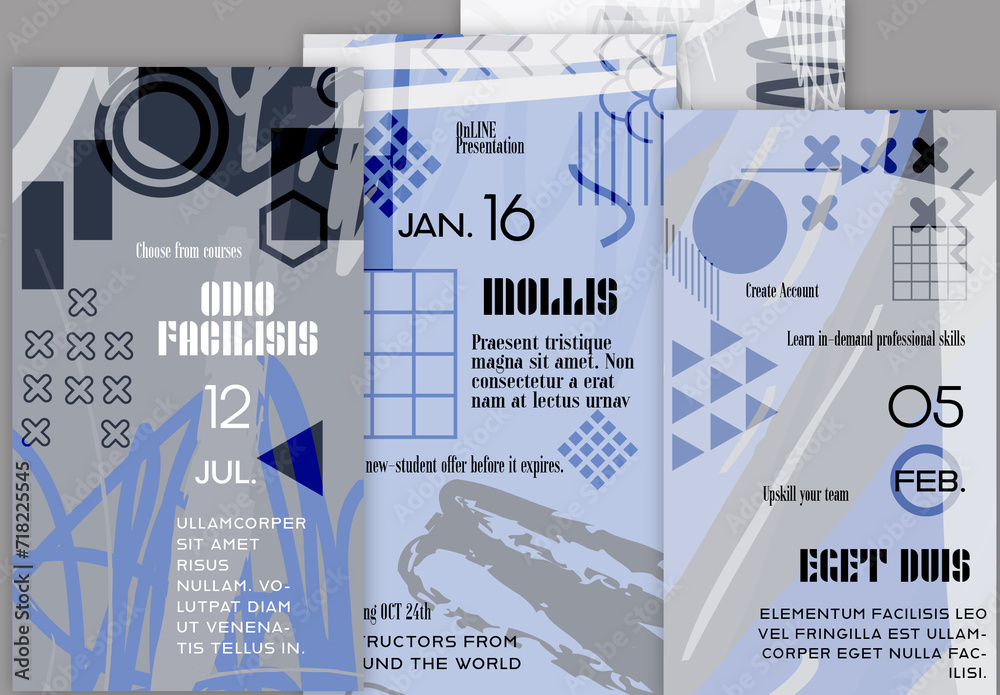 Social Media Story Post Layout Simple Geometric Shapes and Scribbles ...