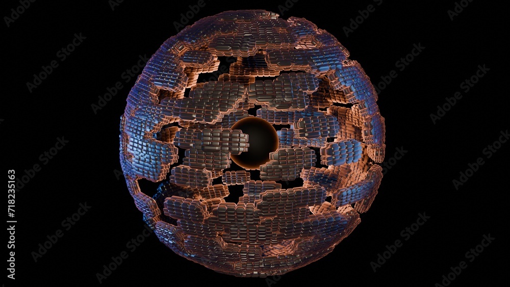 Black hole Dyson sphere. Alien mega structure, space city around black ...
