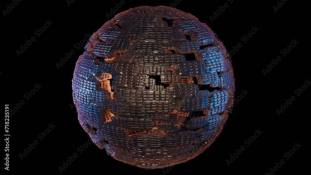 Black hole Dyson sphere. Alien mega structure, space city around black ...