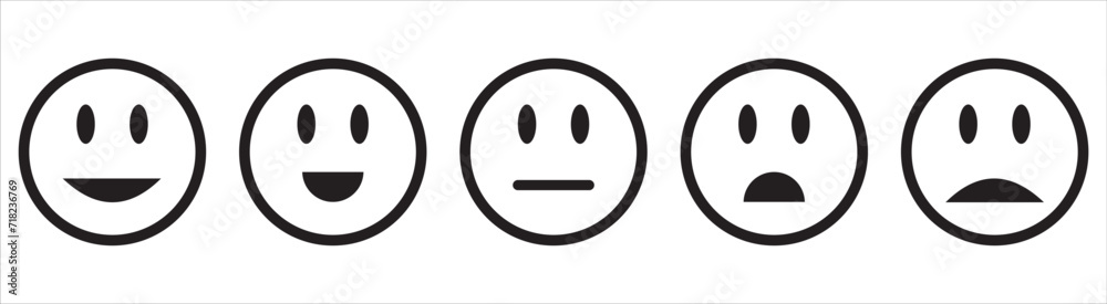 smiley face emoticons. Emoji faces collection. Emoticons set. Emojis ...