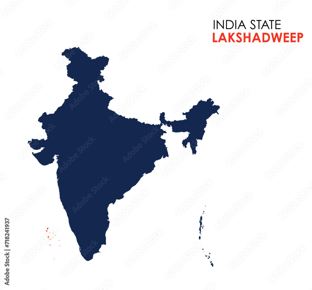 Vecteur Stock Lakshadweep map of Indian state. Lakshadweep map vector ...