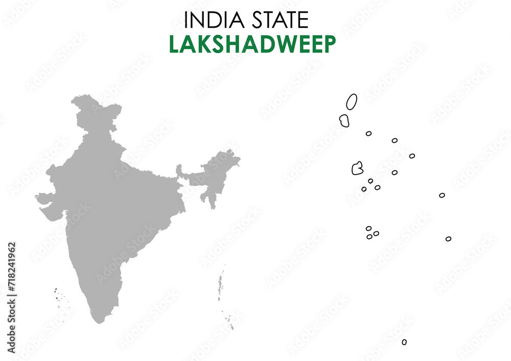 Lakshadweep map of Indian state. Lakshadweep map vector illustration ...