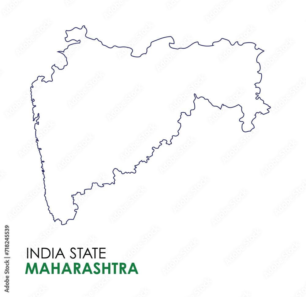 Maharashtra map of Indian state. Maharashtra map vector illustration ...