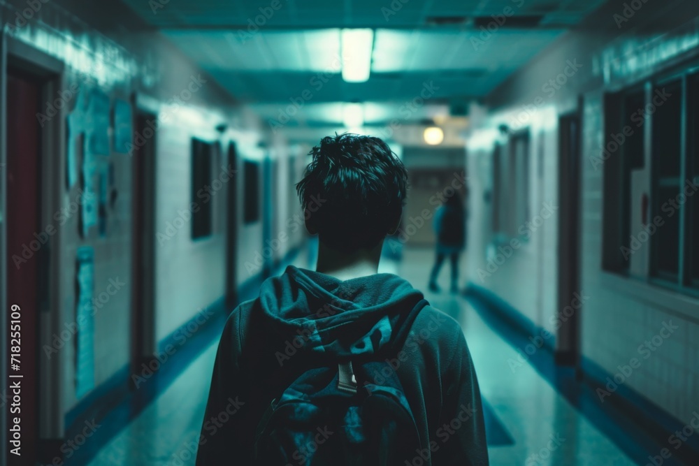 Distressed Individual Experiences Depression And Bullying In An Ominous ...