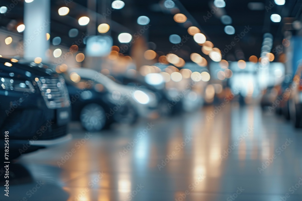 Fotka „Blurry Car Dealership Backdrop Showcasing Abstract Elements Of ...