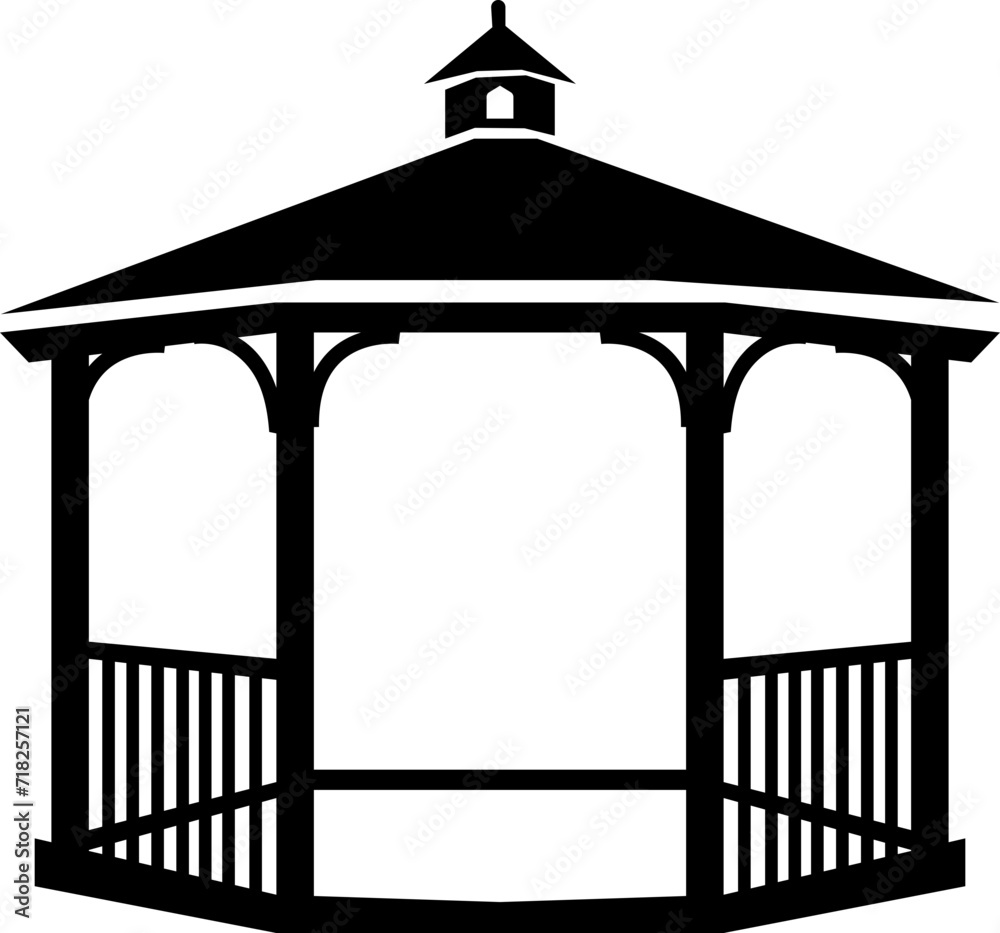 Gazebo Vector icon, summer gazebo vector, Gazebo Icon Logo Vector ...