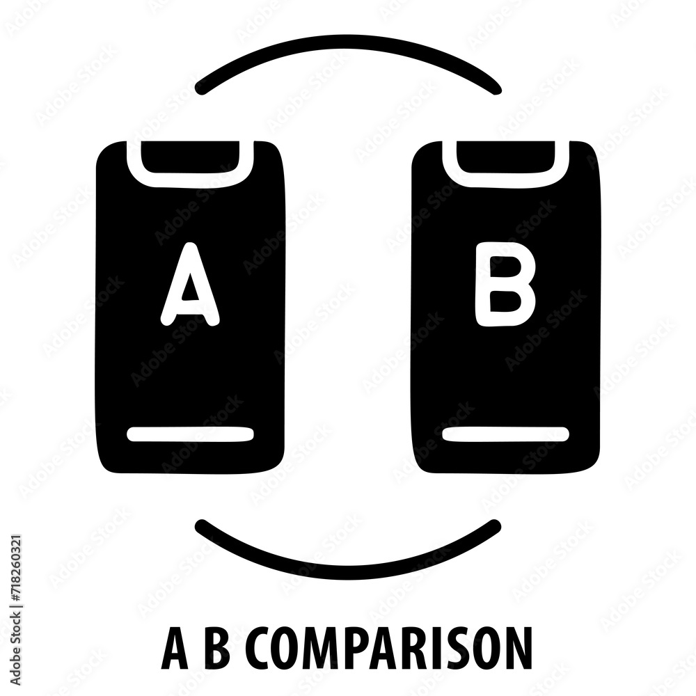 A B Comparison icon, PNG, versus, side by side, comparison, evaluate ...