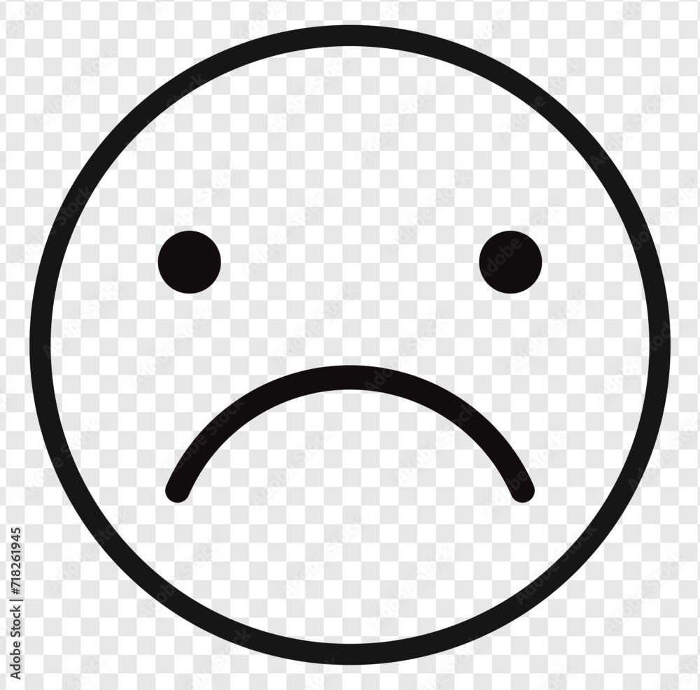 Sad face emoticons . Sad Face line emoji. emoji line art vector icons ...