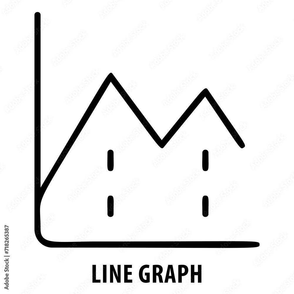 Line graph, chart, data visualization, line graph icon, statistics ...
