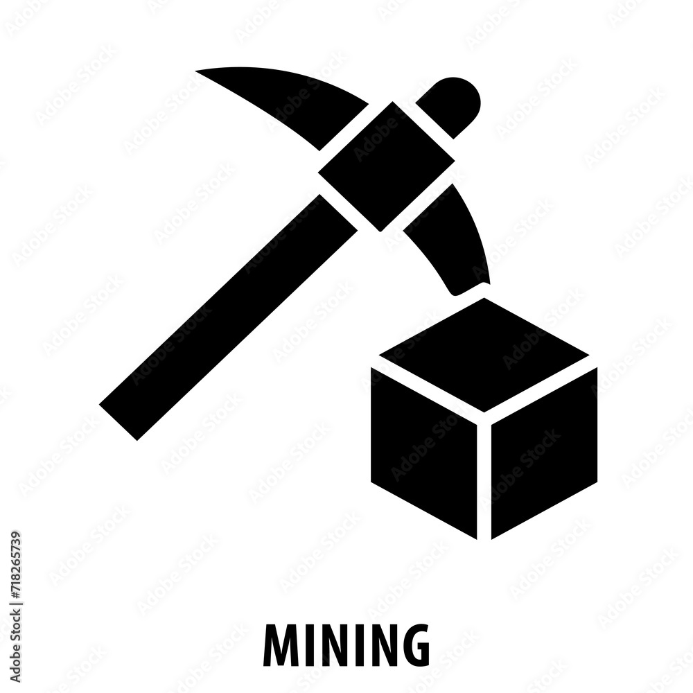 Mining, industry, mining icon, minerals, ore, excavation, resource ...