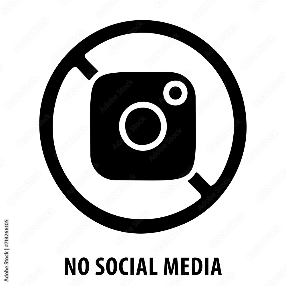 No social media, social media, no social media icon, social media ban ...