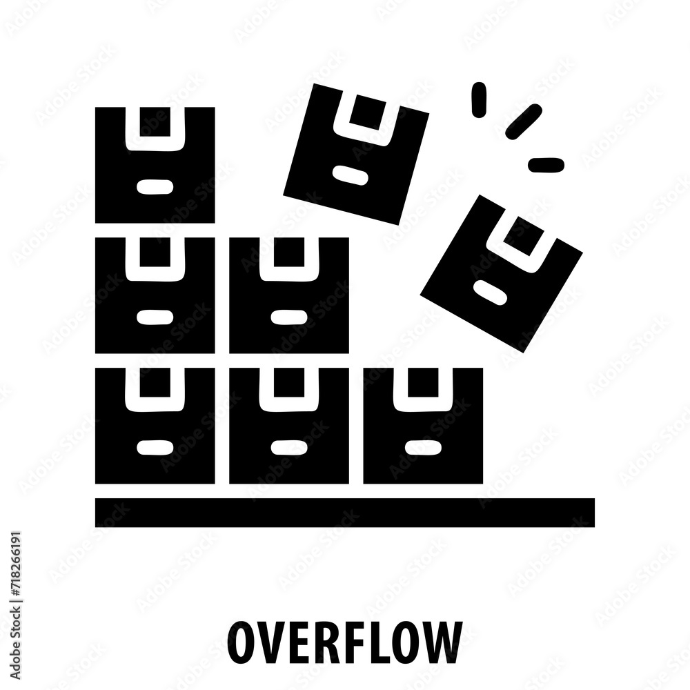 Overflow, excess, overflow icon, abundance, surplus, overflow symbol, too much, extra ...