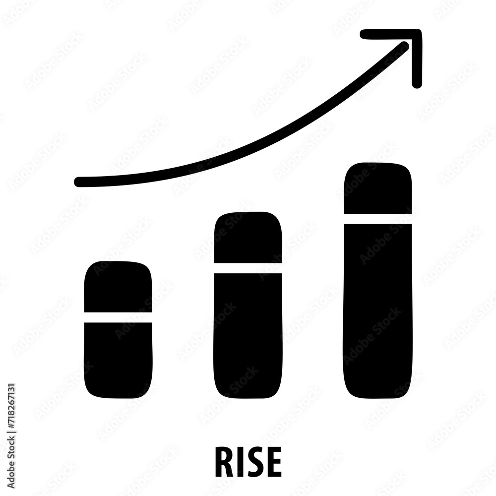 Rise, growth, increase, rise icon, ascending, upward arrow, improvement ...
