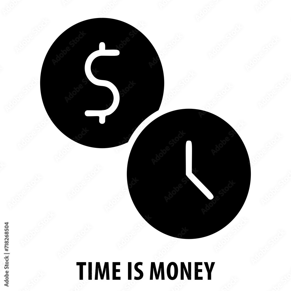Time is money, clock with dollar sign, time management, financial ...