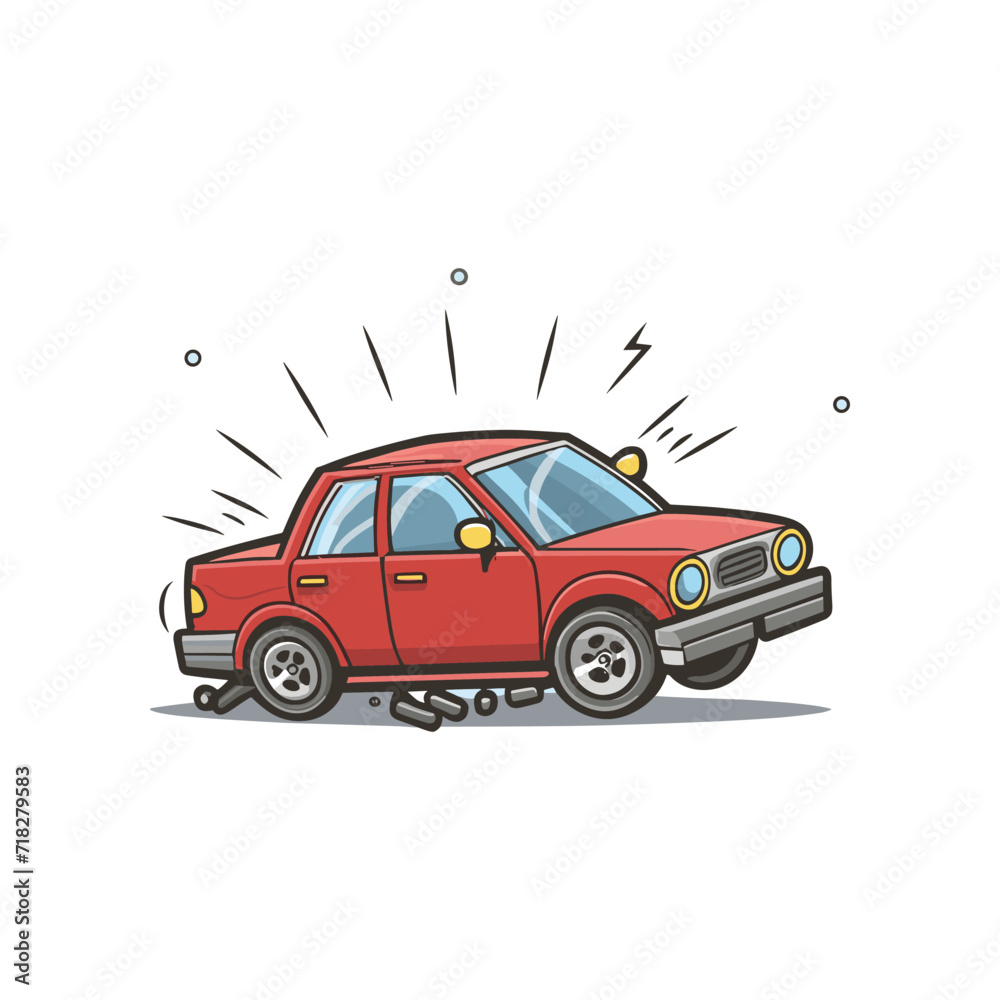 Car crush cartoon vector illustration Stock Vector | Adobe Stock