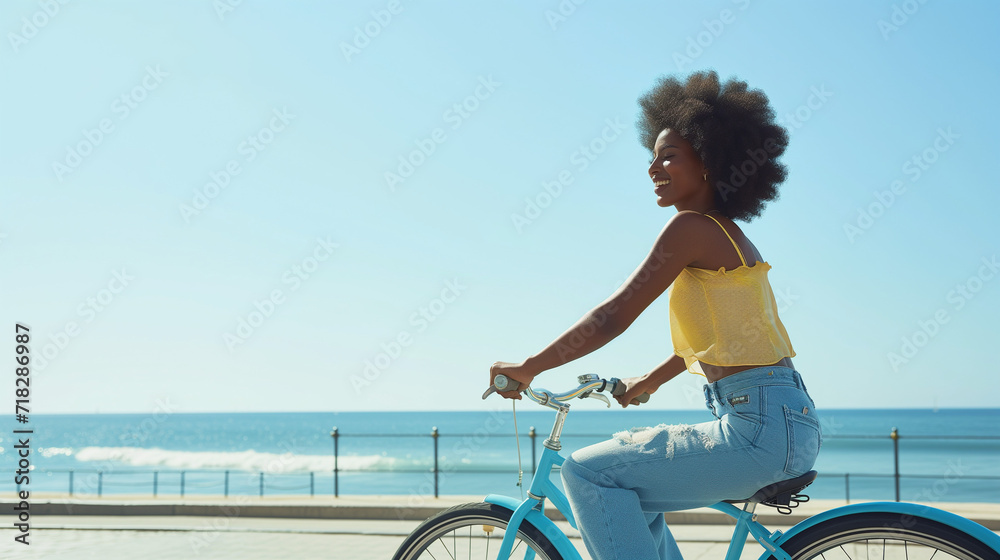 Portrait of a beautiful African American Black woman with an Afro ...