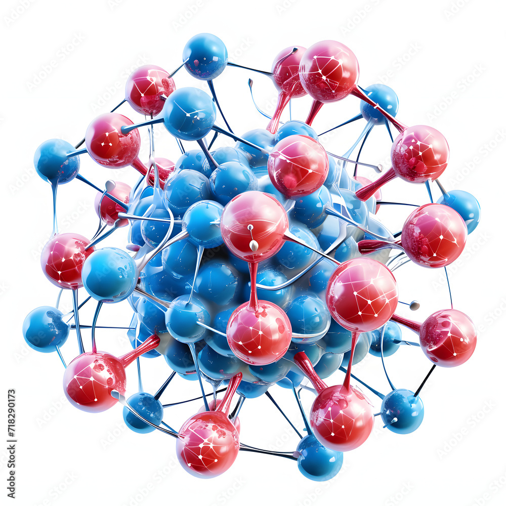 Nanotechnology concept with microscopic elements isolated on white ...