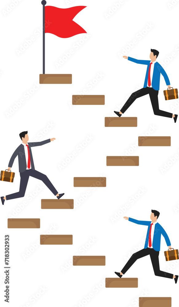 career path or progress growth ladder to success, job promotion or ...